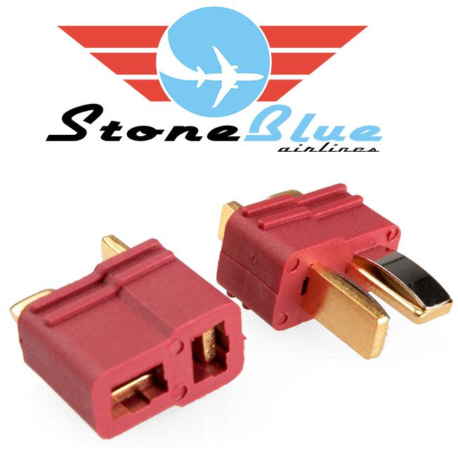 Deans Connector (T Connector) Male & Female Pair – Stone Blue Hobbies