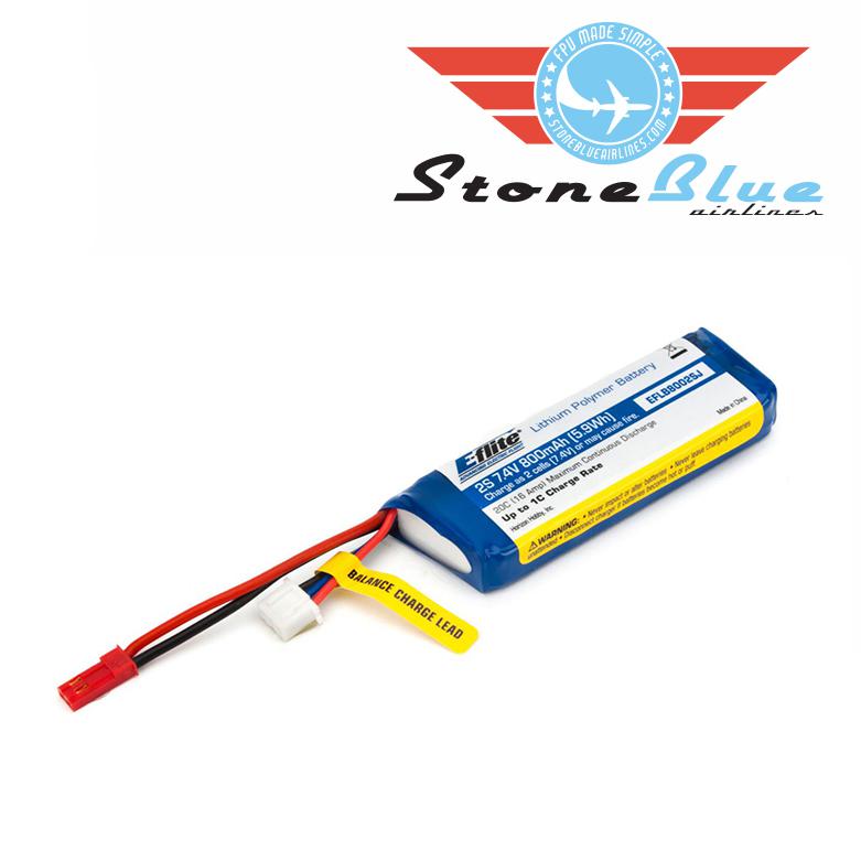 E-Flite 800mAh 2S LiPo Battery – Stone Blue Hobbies