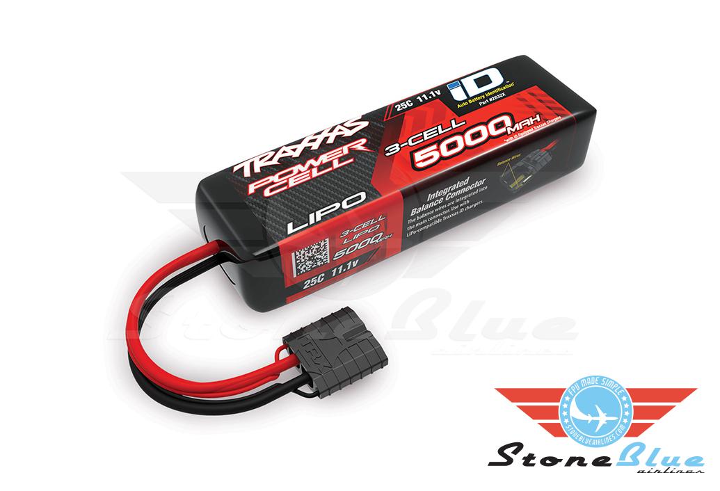 Traxxas ID Power Cell 5000mAh 11.1v 3S 25C Lipo Battery Short 2832X ...
